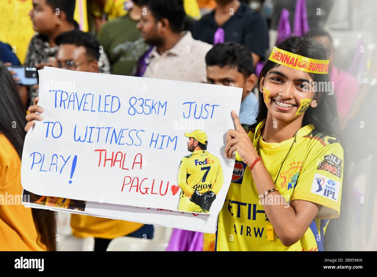 Kolkata, India. 08th May, 2025. Fans from both the Chennai Super Kings ...