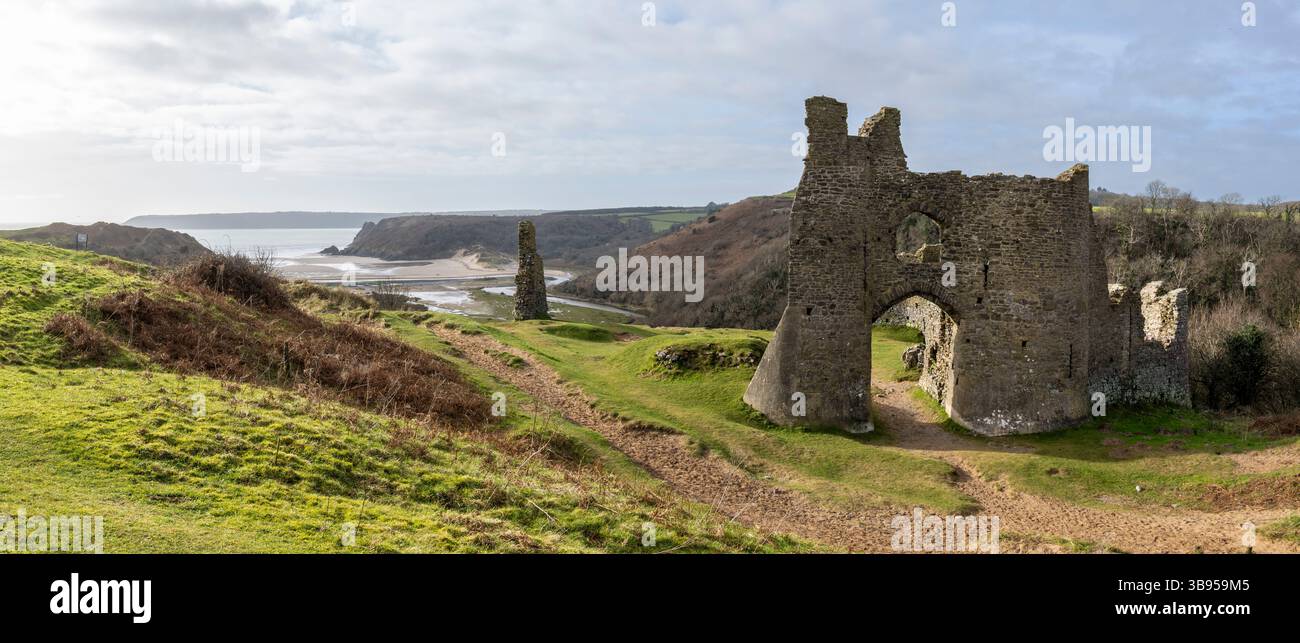 Pennard Castle, Gower Peninsula, Wales Stock Photo - Alamy