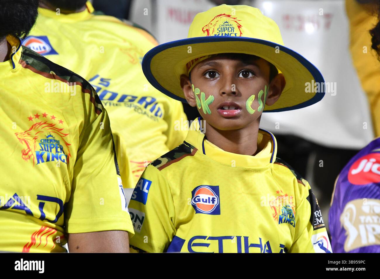 Kolkata, India. 08th May, 2025. Fans from both the Chennai Super Kings ...