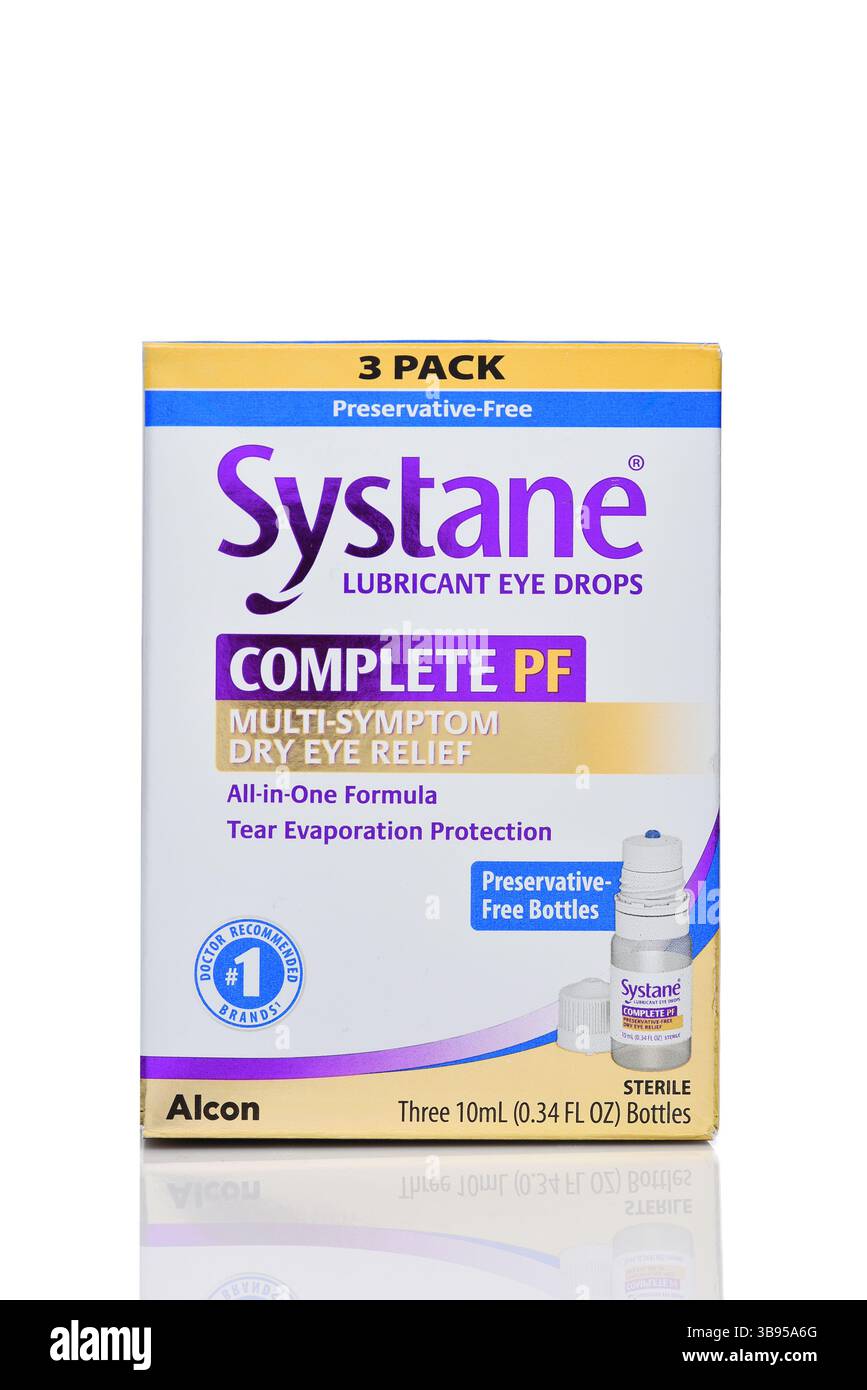 IRVINE, CALIFORNIA - 7 MAY 2025: A package of Systane Lubricant Eye ...