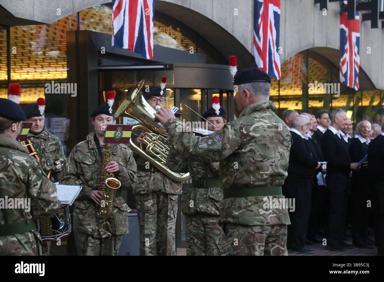 Veterans, Band of the Royal Regiment of Fusiliers and members of the ...