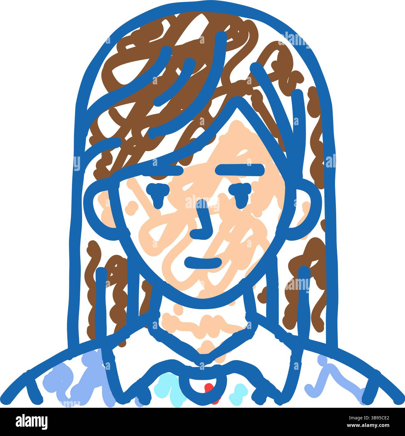 avatar school japanese girl icon doodle illustration Stock Vector Image ...