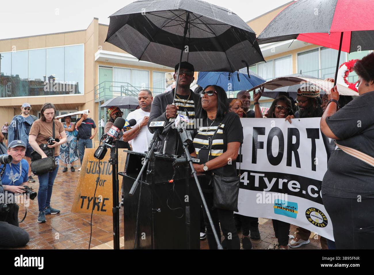 Mother of Tyre Nichols, RowVaughn Wells makes a statement during a ...