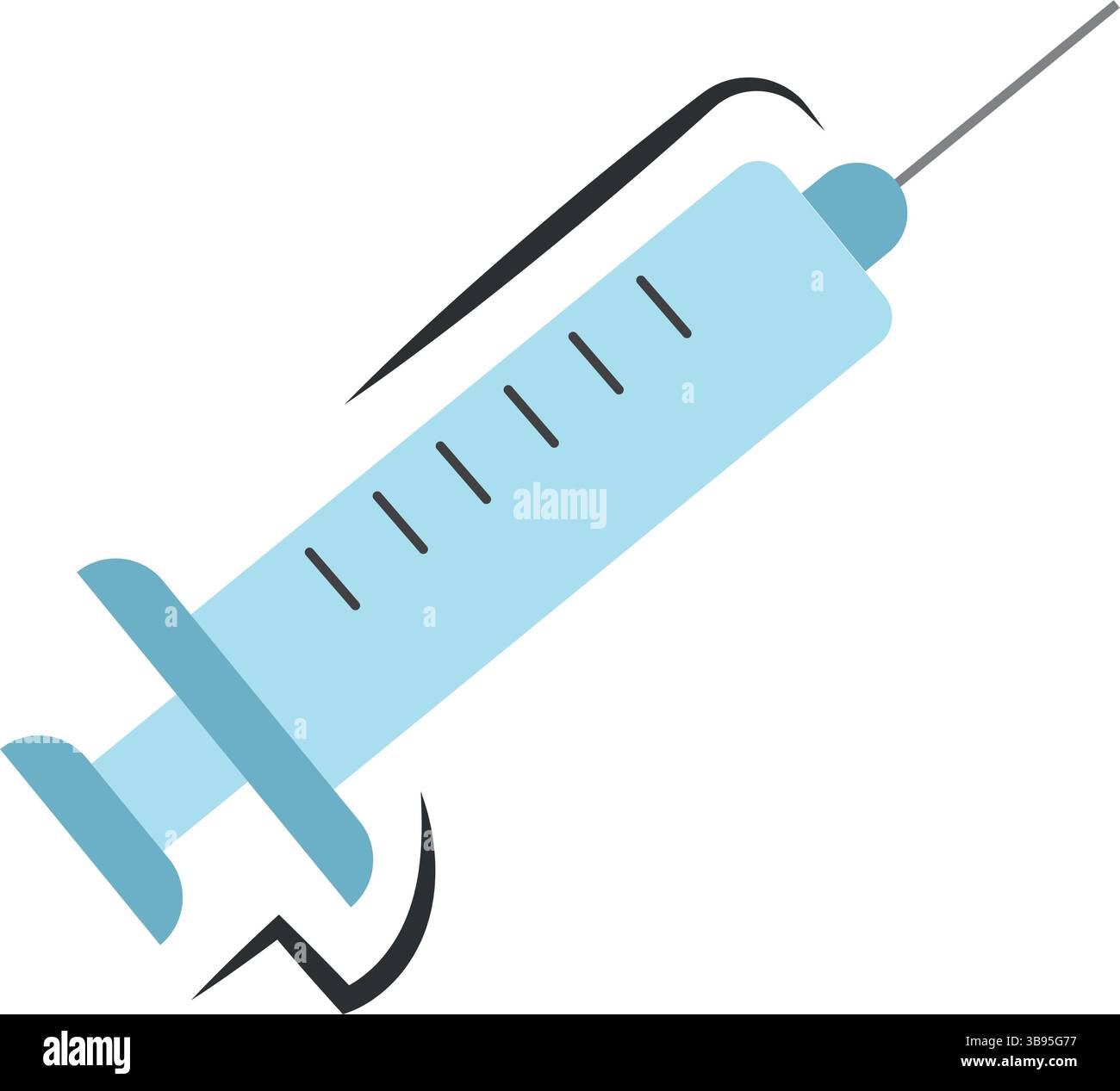 Blue medical syringe icon. Vector illustration Stock Vector Image & Art ...