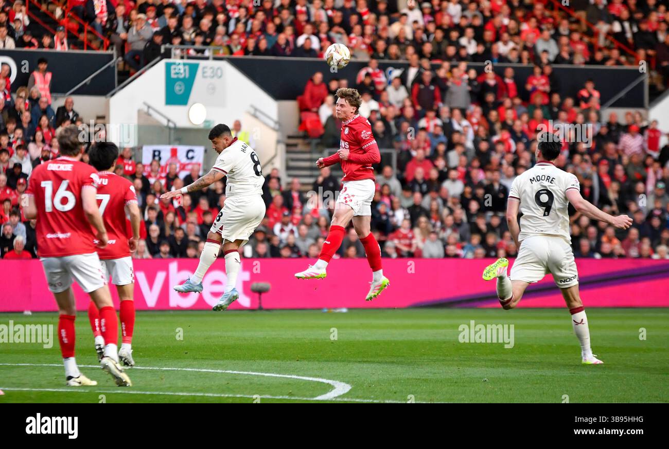 Ashton Gate, Bristol, UK. 8th May, 2025. EFL Championship Play Off First Leg Football, Bristol ...