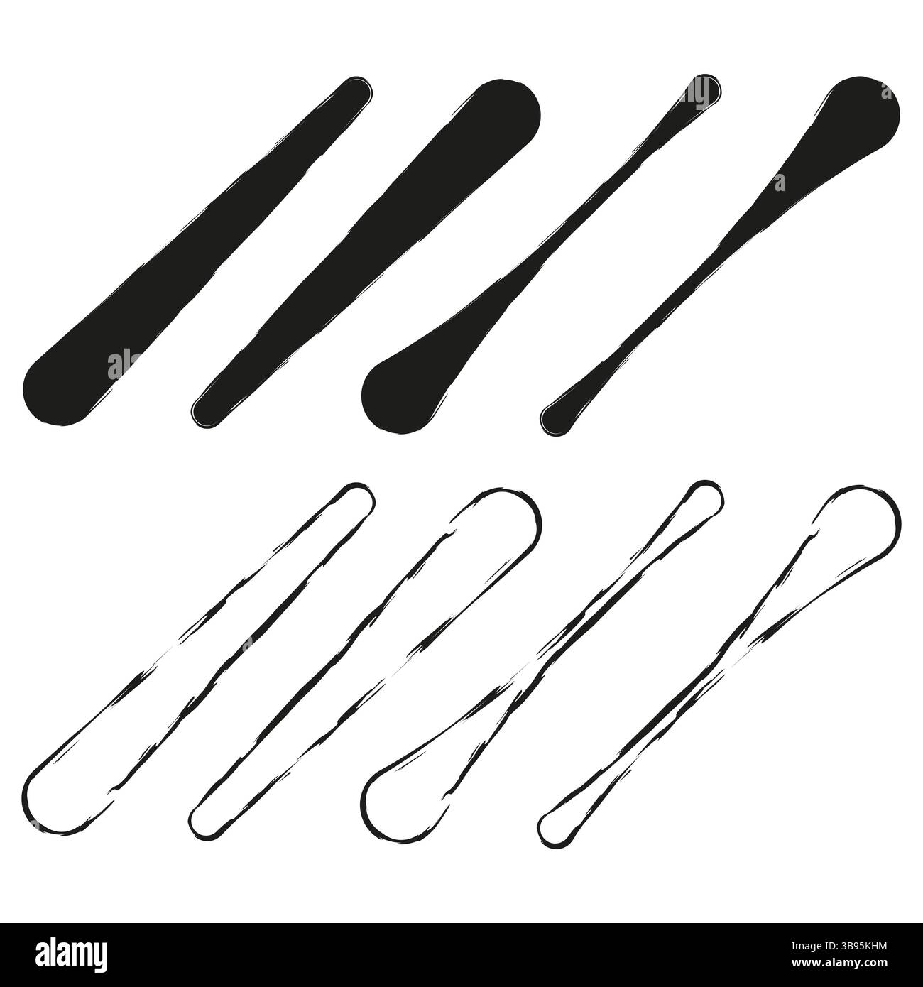 Brush stroke figure. Curved ink element. Abstract paint shape. Vector ...