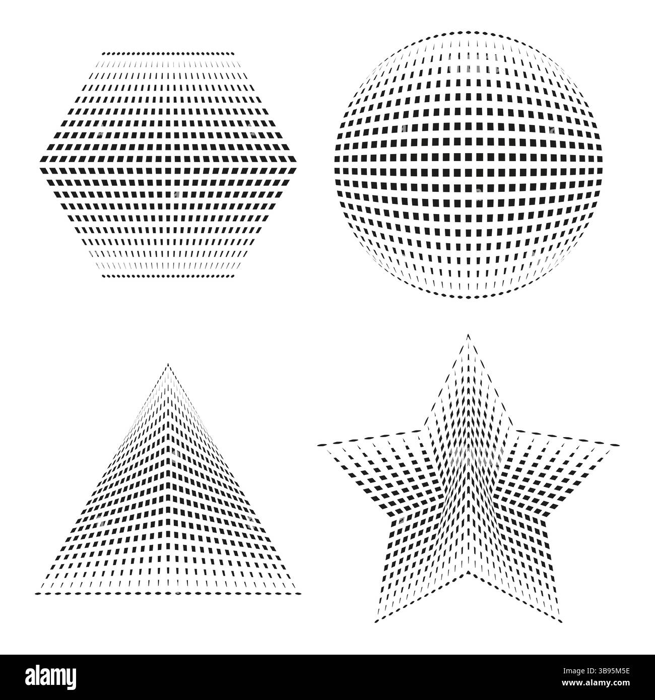 Geometric perspective grid. Optical illusion shape. Abstract 3D ...
