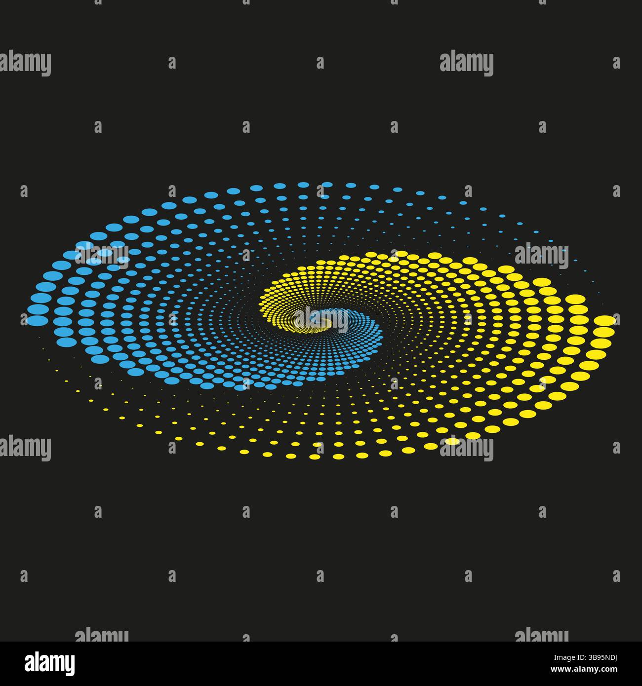 Vibrant yellow spiral halftone pattern Stock Vector Images - Alamy