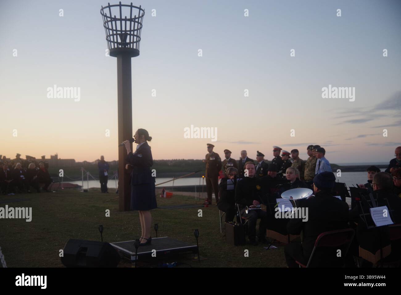 South Shields, England, 8 May 2025. Singer Jenn Cherene singing war ...
