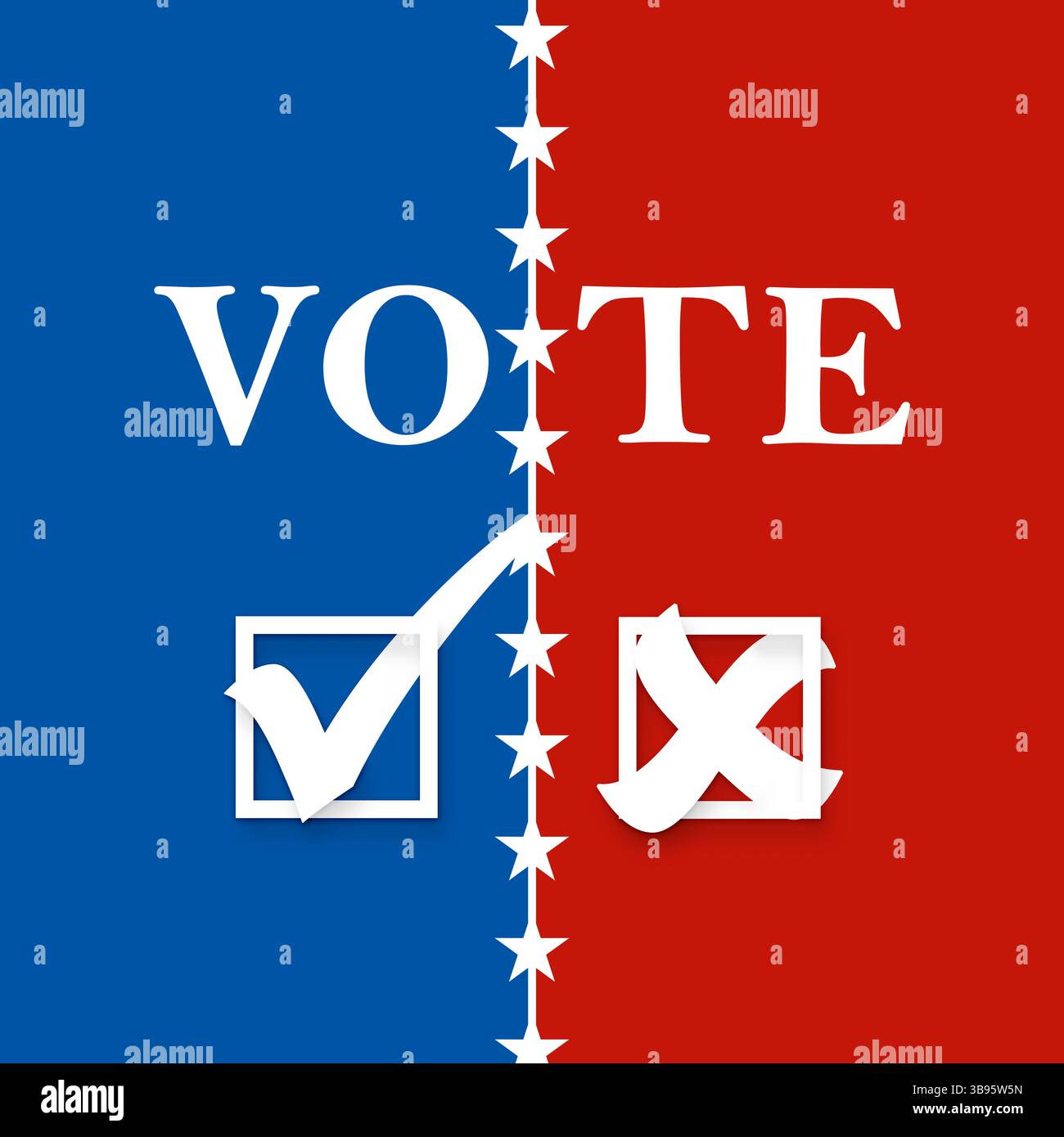 Square graphic in colors of the United States of America, USA, with ...