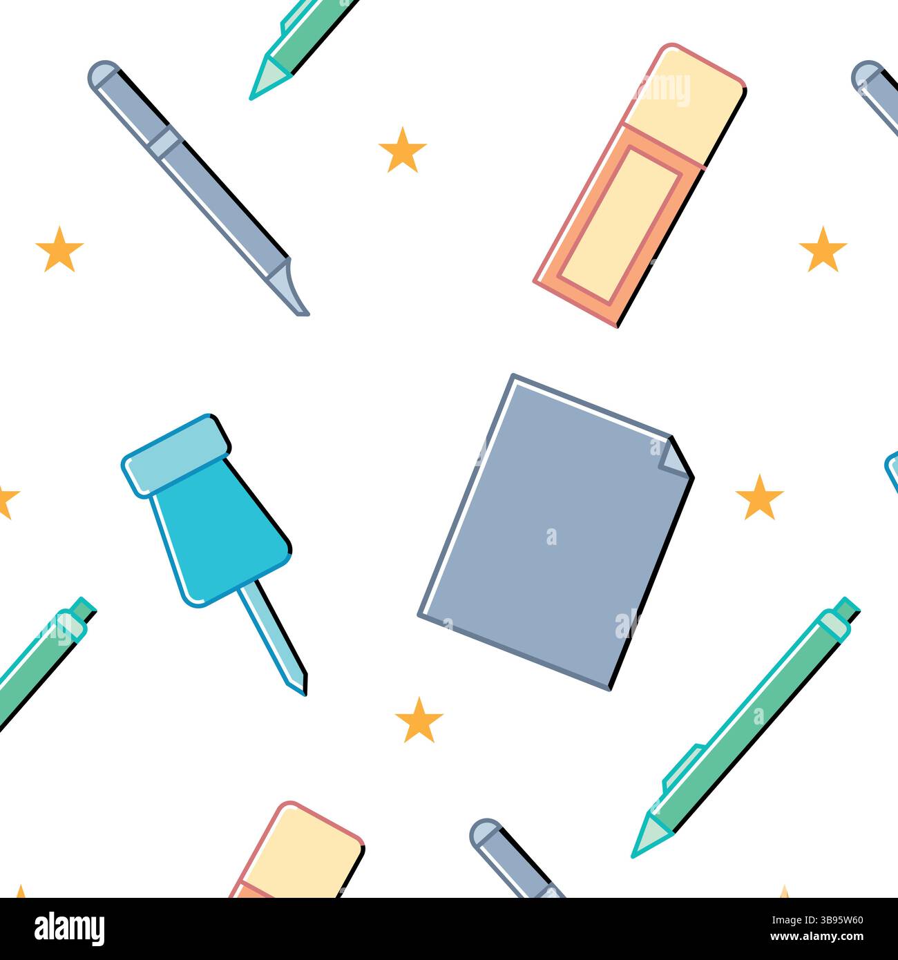 Mixed office supplies layout. Vector illustration Stock Vector Image ...