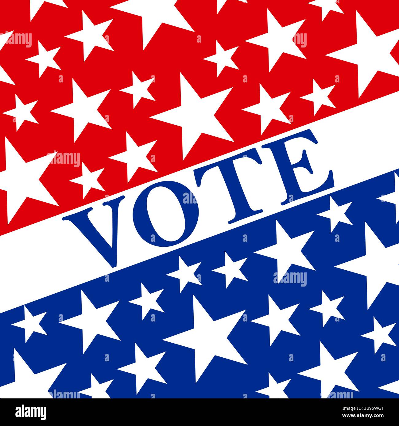 Square Vote graphic in red white and blue of the United States of ...