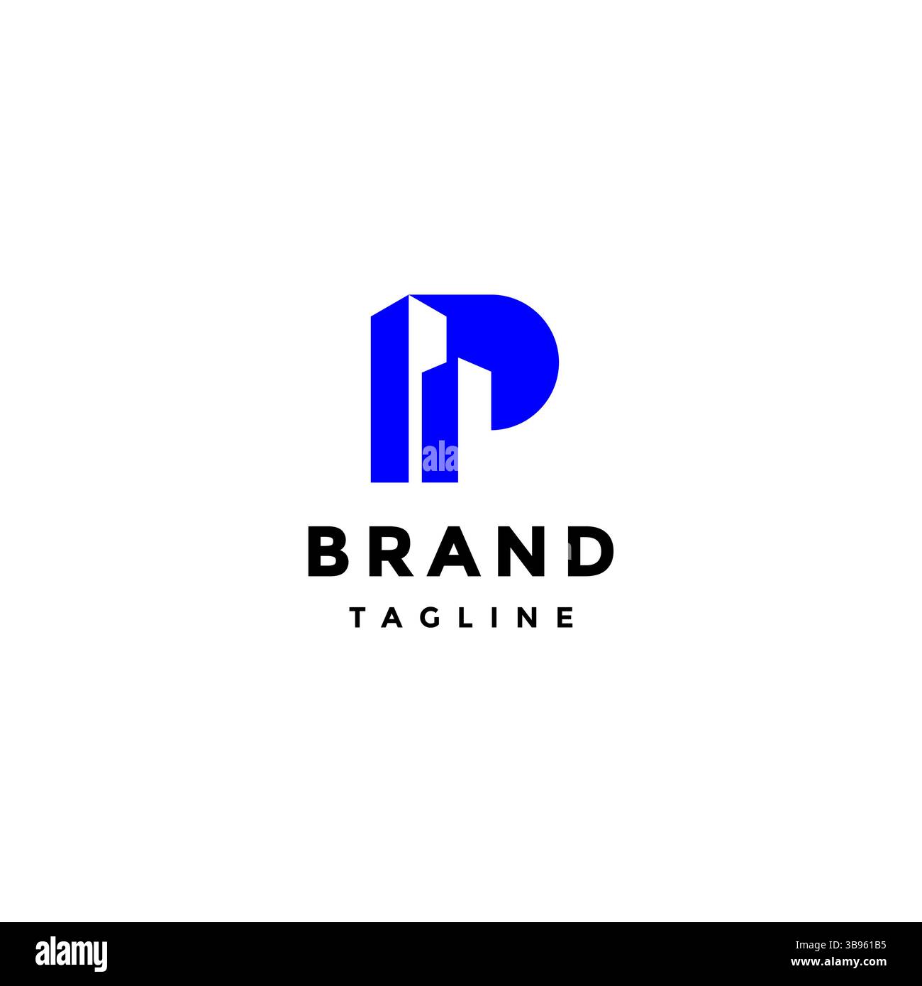 Iconic Initial Letter P City Logo Design. Simple Building Icon on the ...