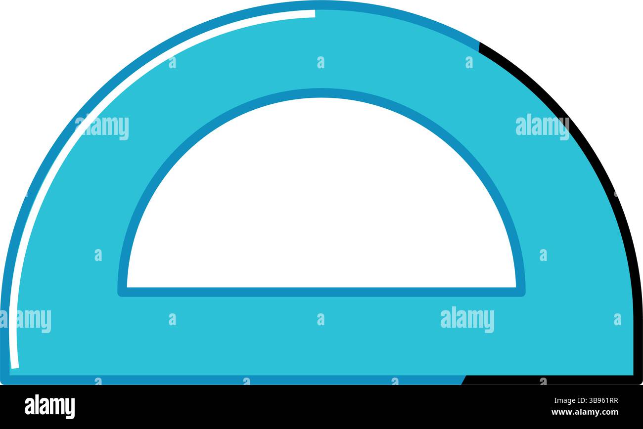 Blue half circle protractor. Vector illustration Stock Vector Image ...