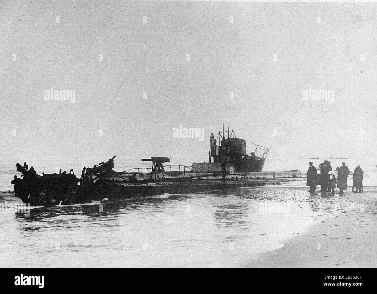 German submarine, U 20, on Danish coast. U 20 is known for sinking RMS ...