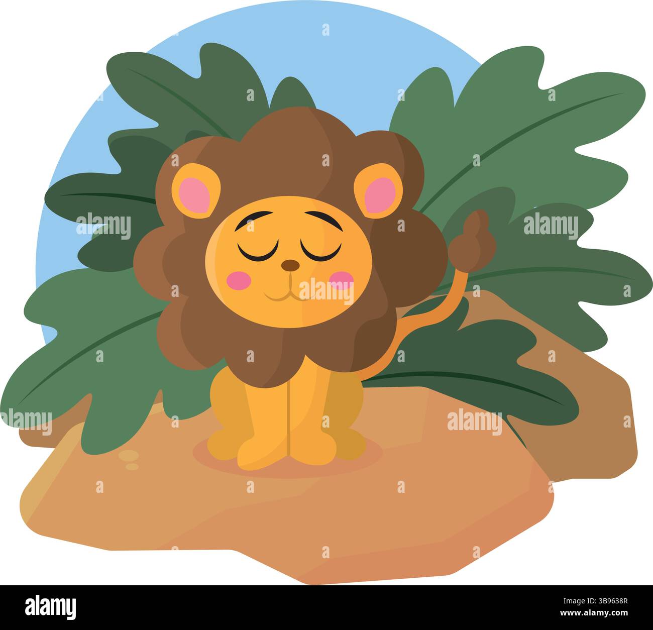 Calm cartoon lion resting. Vector illustration Stock Vector Image & Art ...