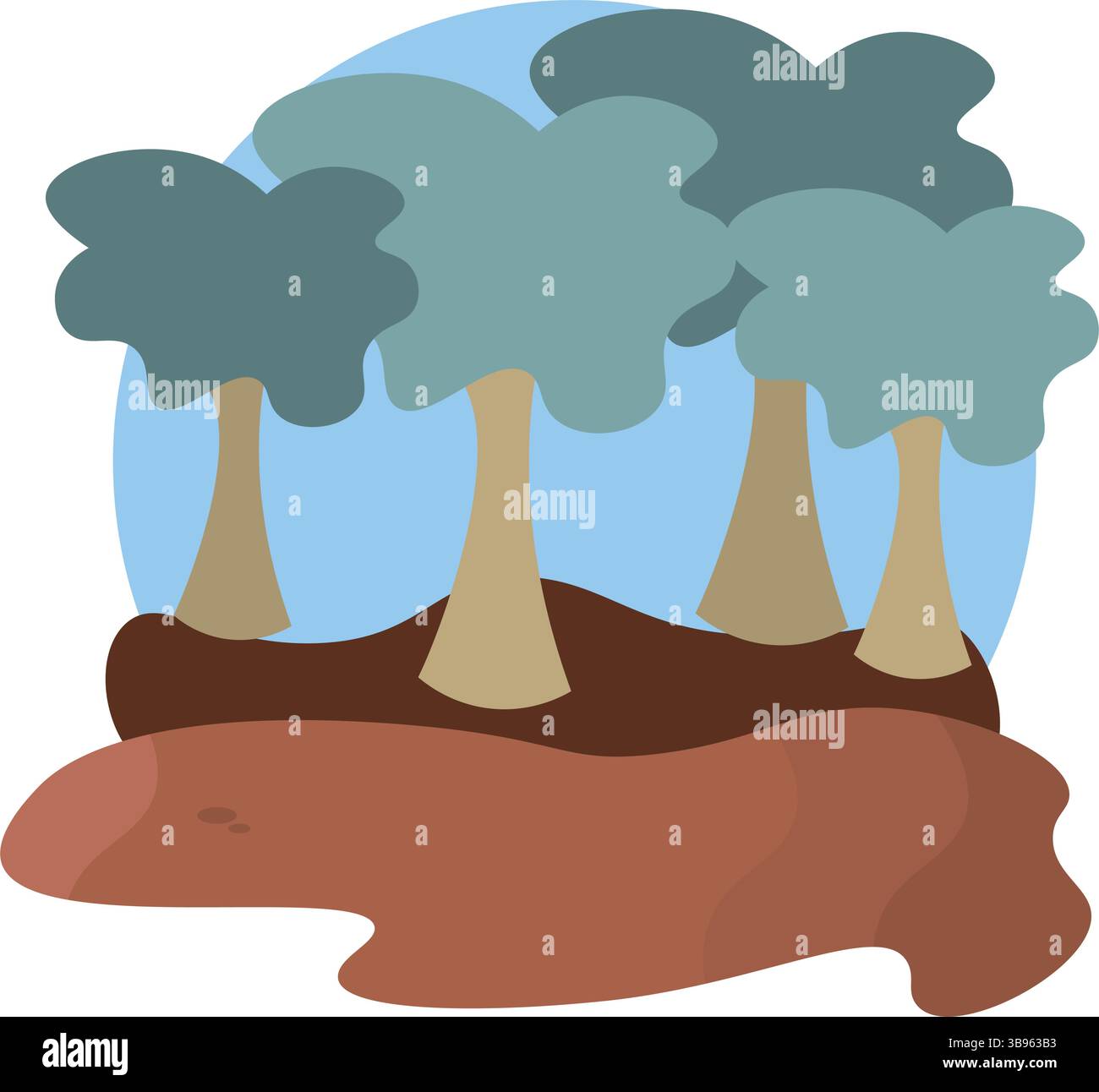Tall trees and red soil. Vector illustration Stock Vector Image & Art ...