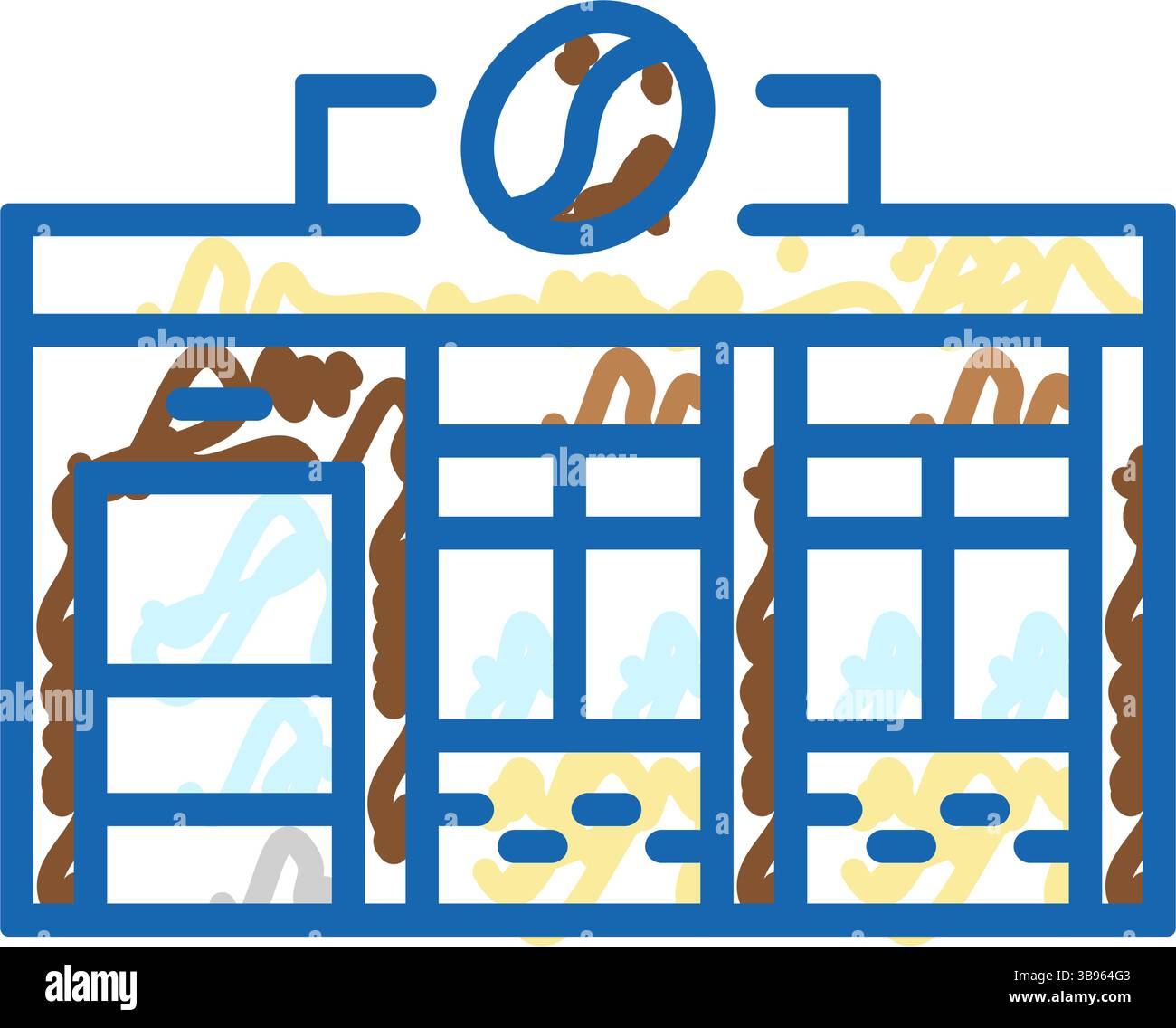 coffeehouse street food cafe icon doodle illustration Stock Vector ...