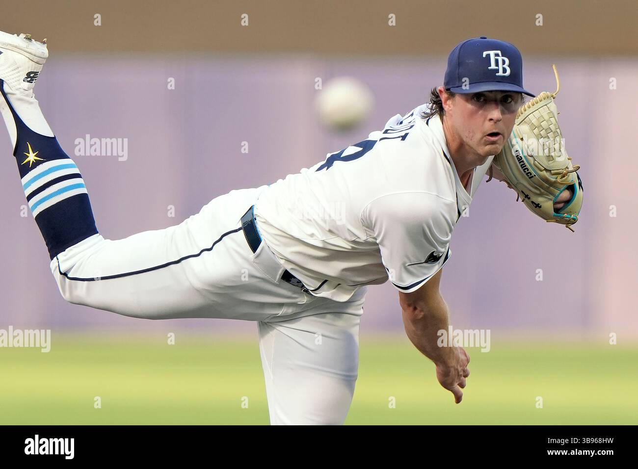 Tampa Bay Rays pitcher Ryan Pepiot delivers to the Philadelphia ...