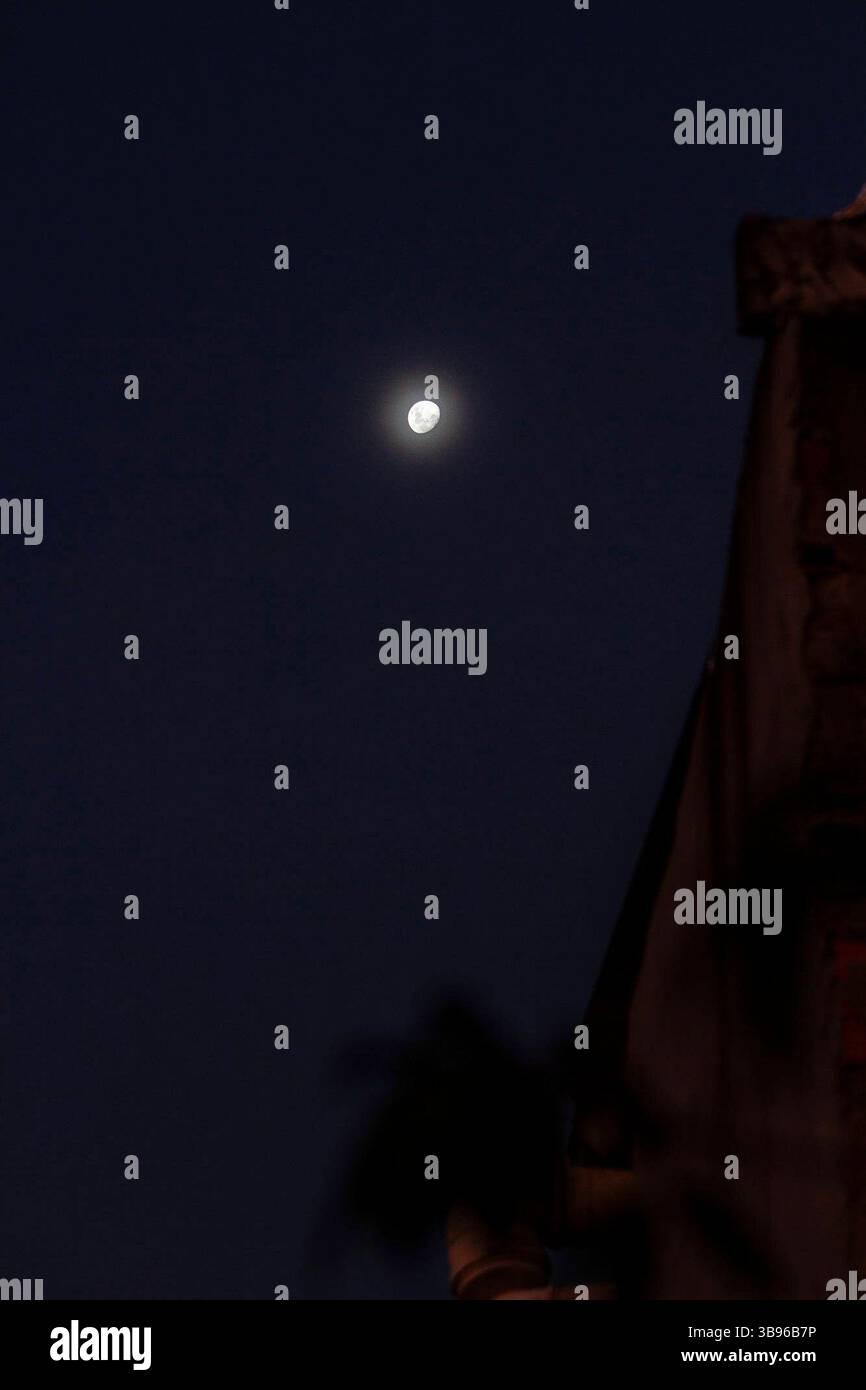 Moon rises in the sky over the northern part of Sao Paulo Sao Paulo SP ...