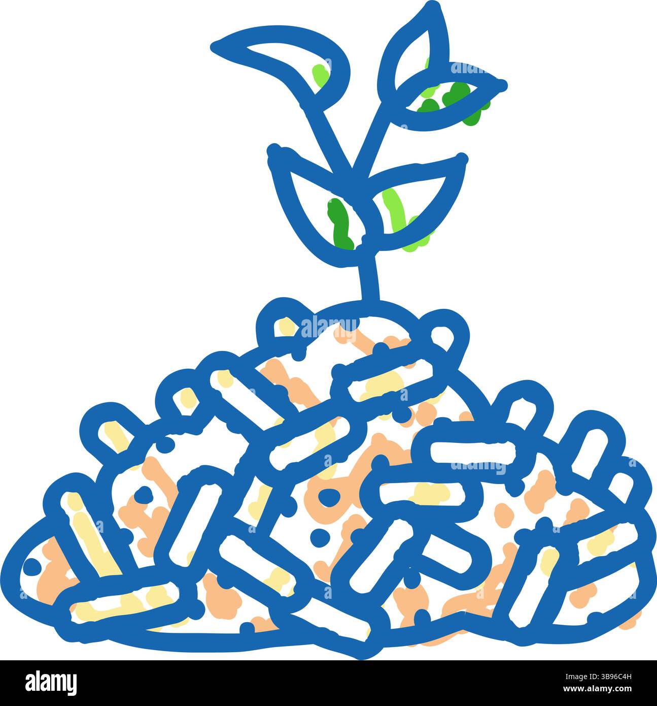 eco friendly wood pellets icon doodle illustration Stock Vector Image ...