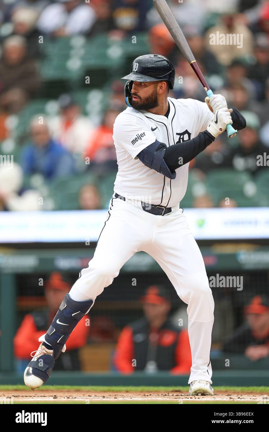 Riley Greene #31 of the Detroit Tigers waits for a pitch during game ...