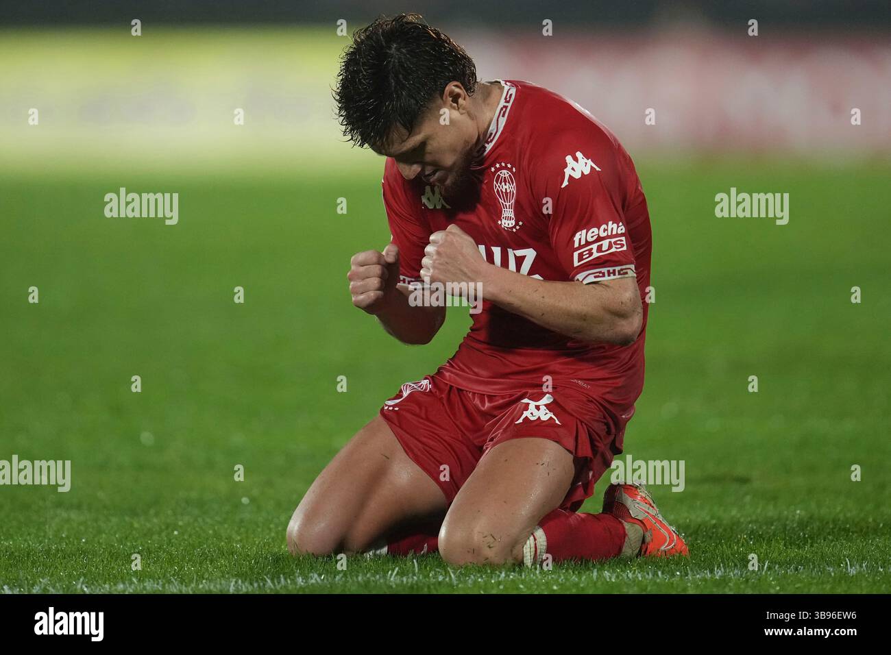 Rodrigo Cabral of Argentina's Huracan celebrates after scoring his side ...