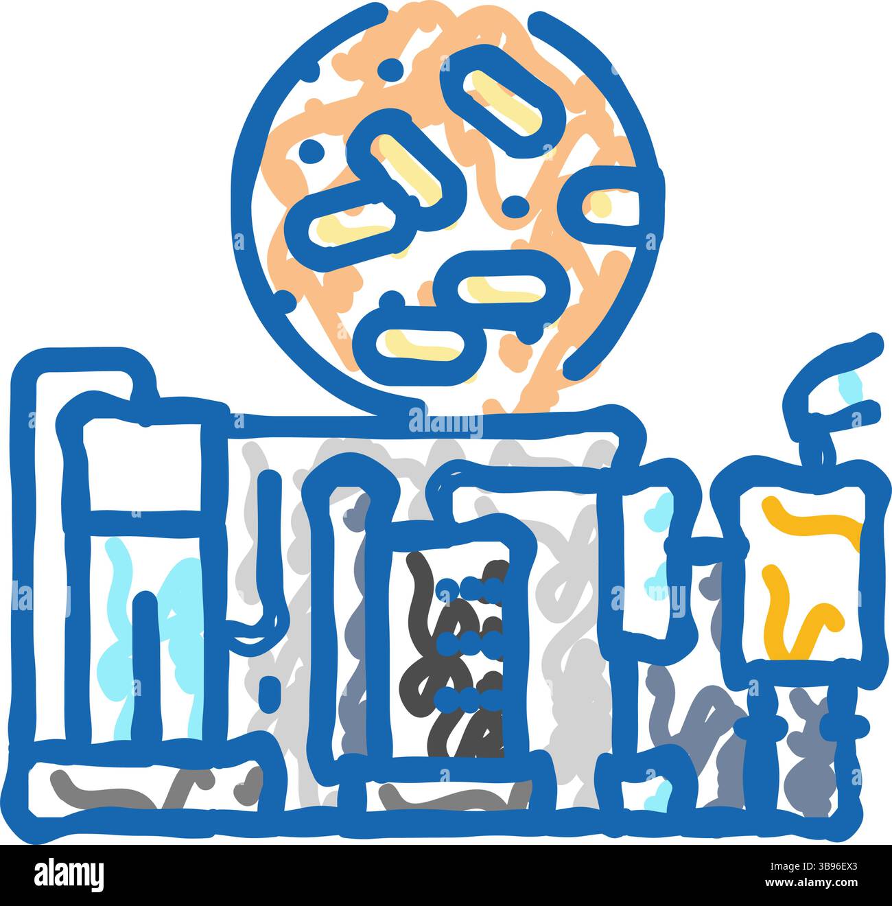 production wood pellets icon doodle illustration Stock Vector Image ...