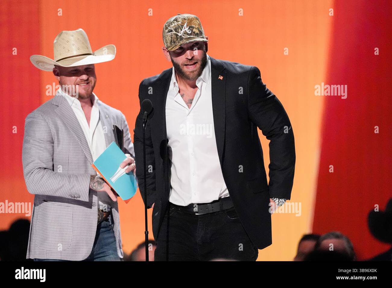 Cody Johnson, left, and Josh Phillips accept the award for song of the ...