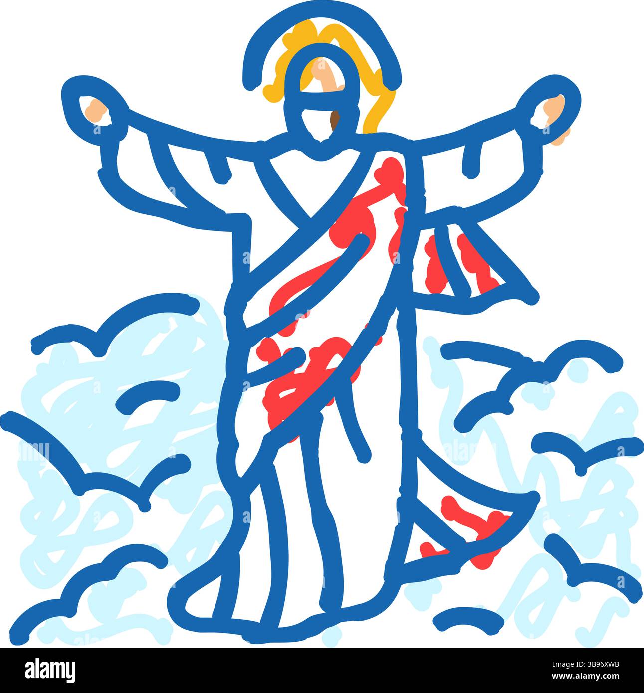 ascension of jesus feast catholic holiday icon doodle illustration ...