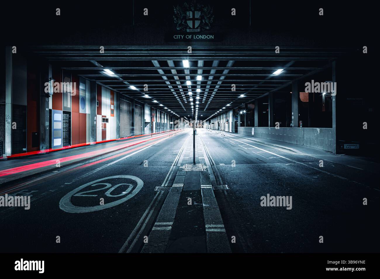 Beech Street Tunnel with light trails, London Stock Photo - Alamy