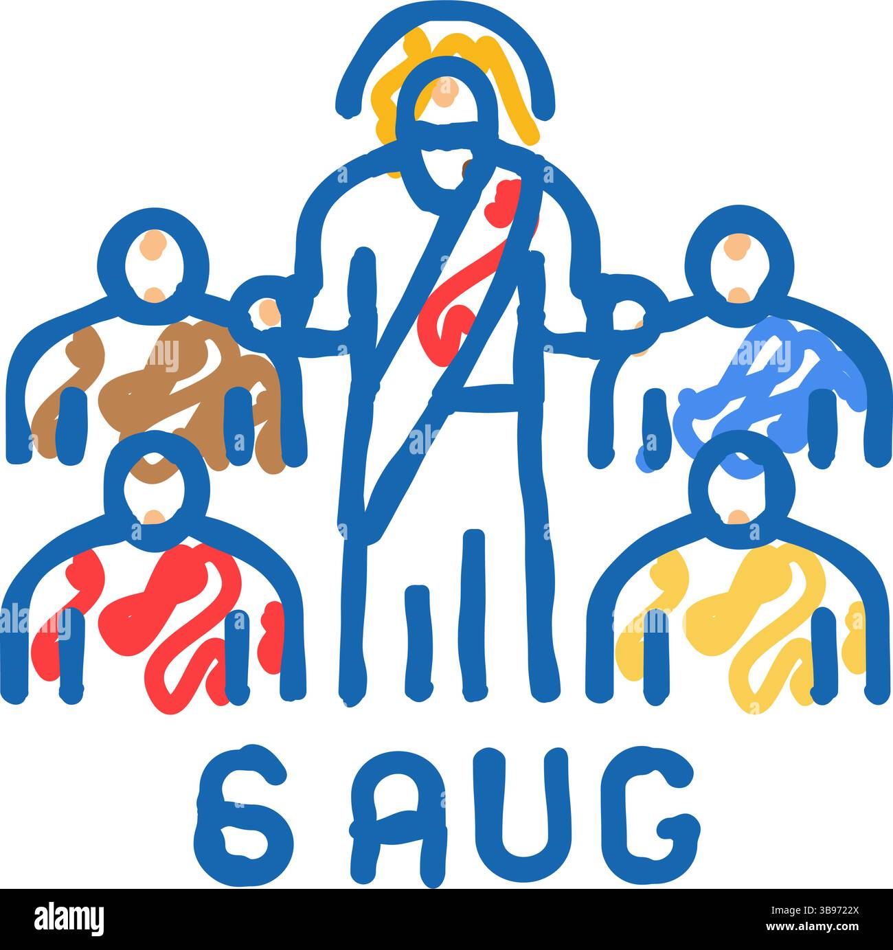 transfiguration of jesus feast catholic holiday icon doodle ...