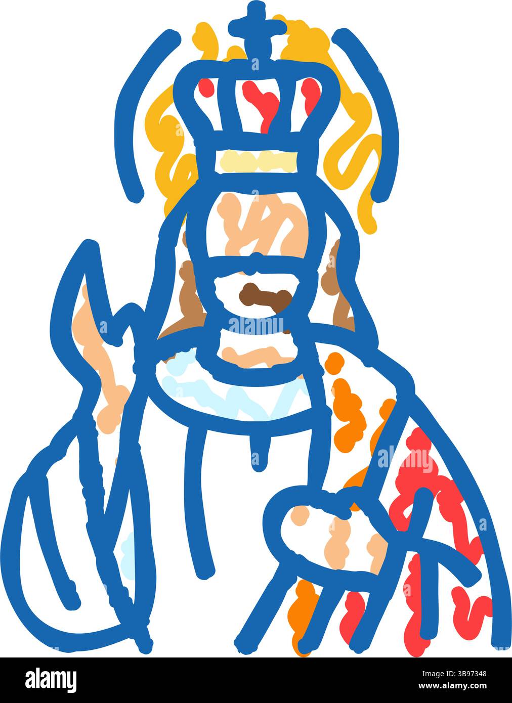 visitation of mary feast catholic holiday icon doodle illustration ...
