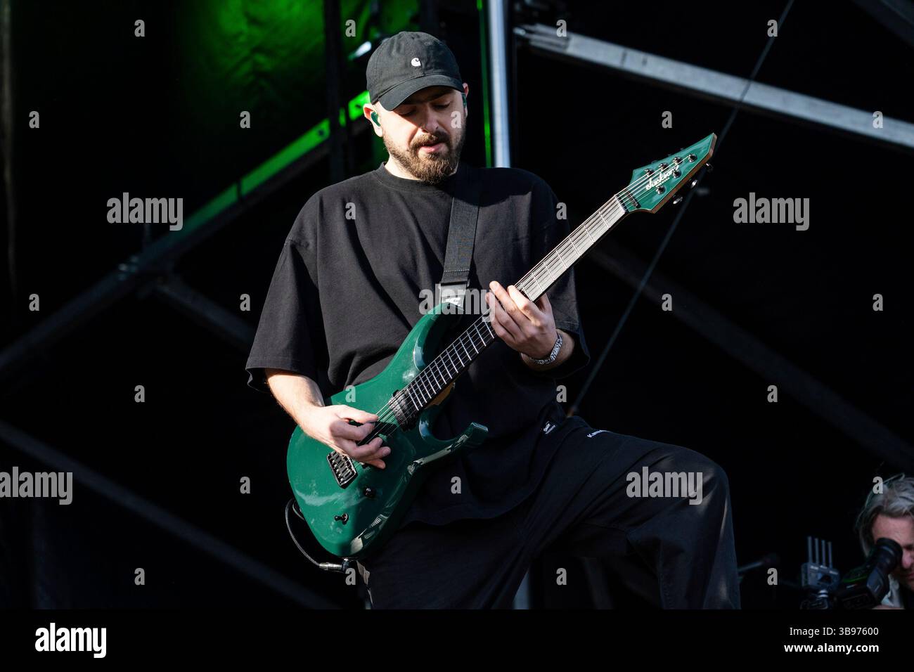 Roman Ibramkhalilov of Jinjer performs during Sonic Temple Art and ...