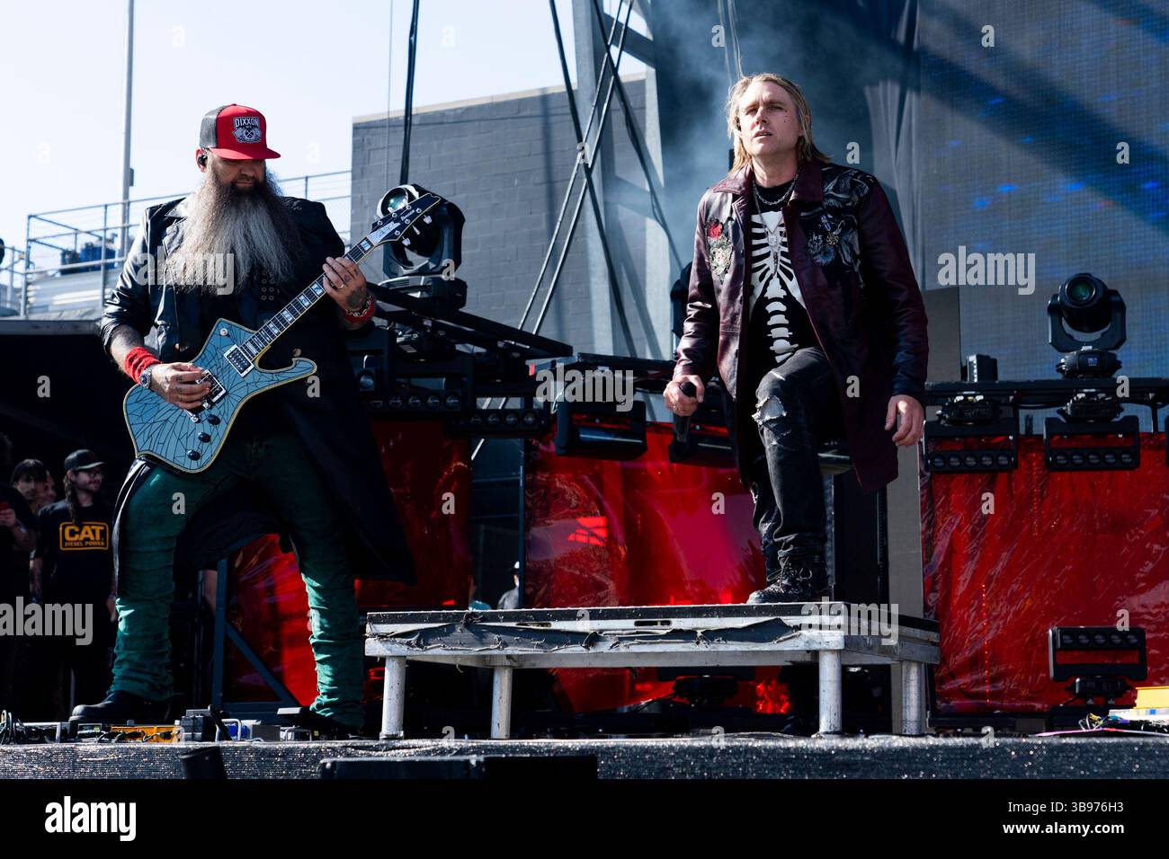 Barry Stock, left, and Matt Walst of Three Days Grace perform during ...