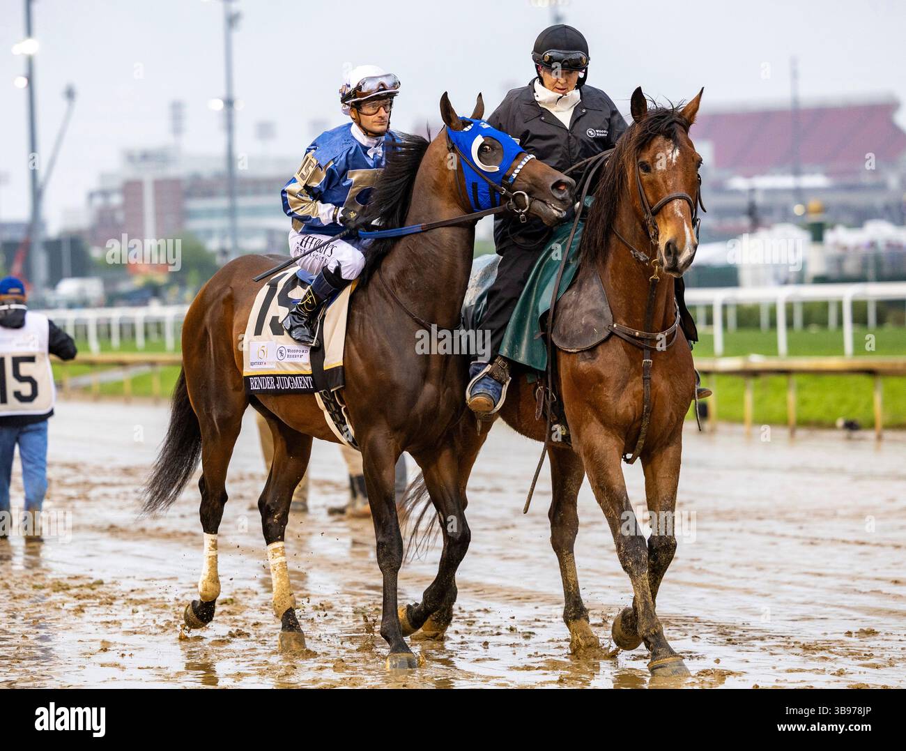 May 3, 2025, Louisville, Ky, USA: Render Judgement (15), ridden by ...