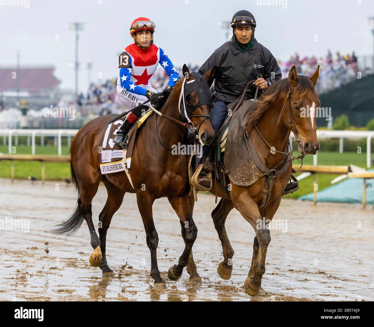 May 3, 2025, Louisville, Ky, USA: Publisher (13), ridden by Irad Ortiz ...