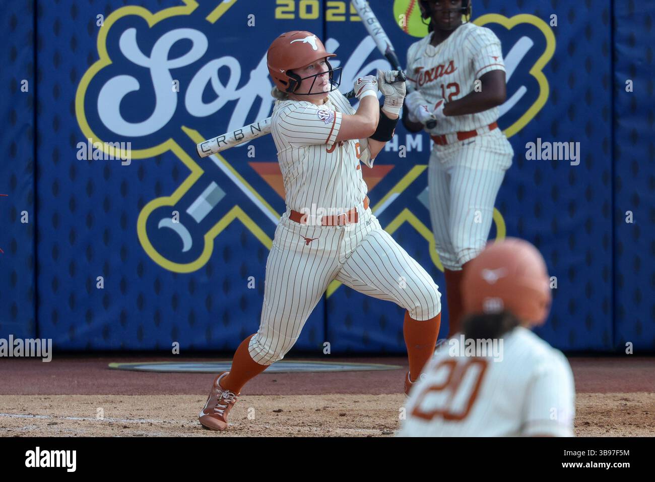 ATHENS, GA - MAY 08: Texas infielder Joley Mitchell (9) watches her RBI ...