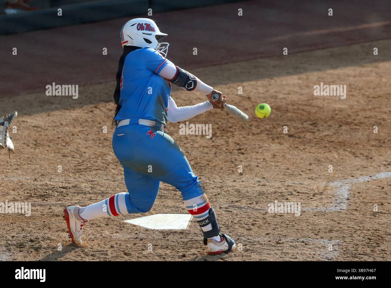 ATHENS, GA - MAY 08: Ole Miss utility Lair Beautae (24) hits the ball ...