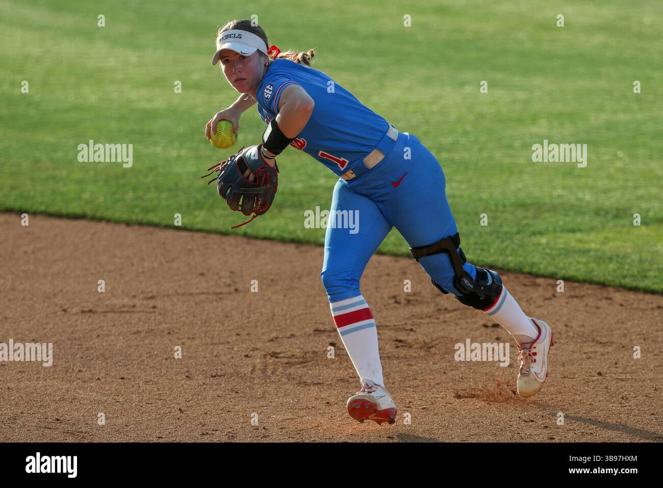 ATHENS, GA - MAY 08: Ole Miss infielder Mackenzie Pickens (1) readies ...