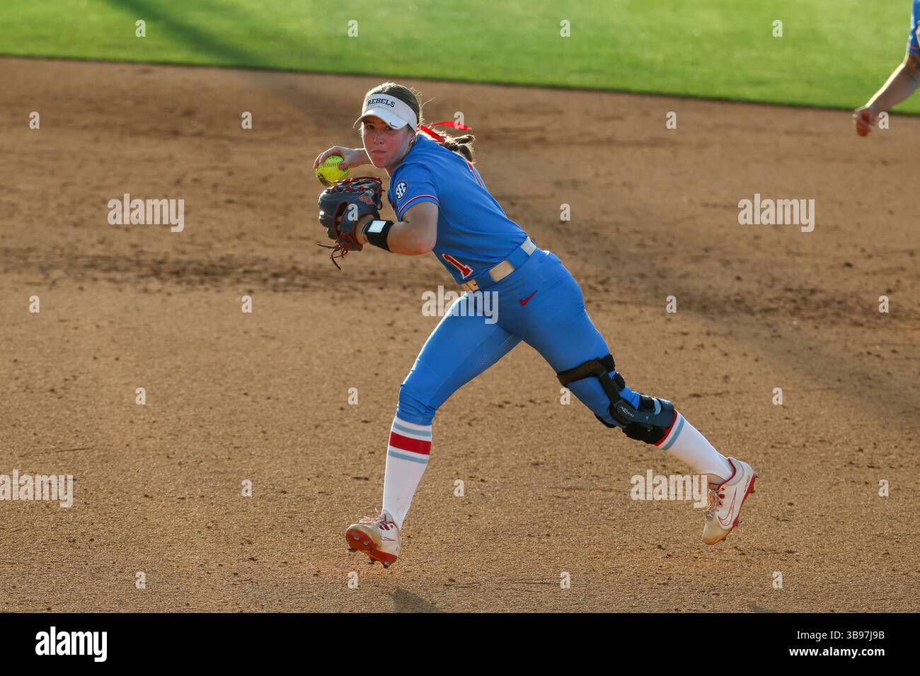ATHENS, GA - MAY 08: Ole Miss infielder Mackenzie Pickens (1) readies ...