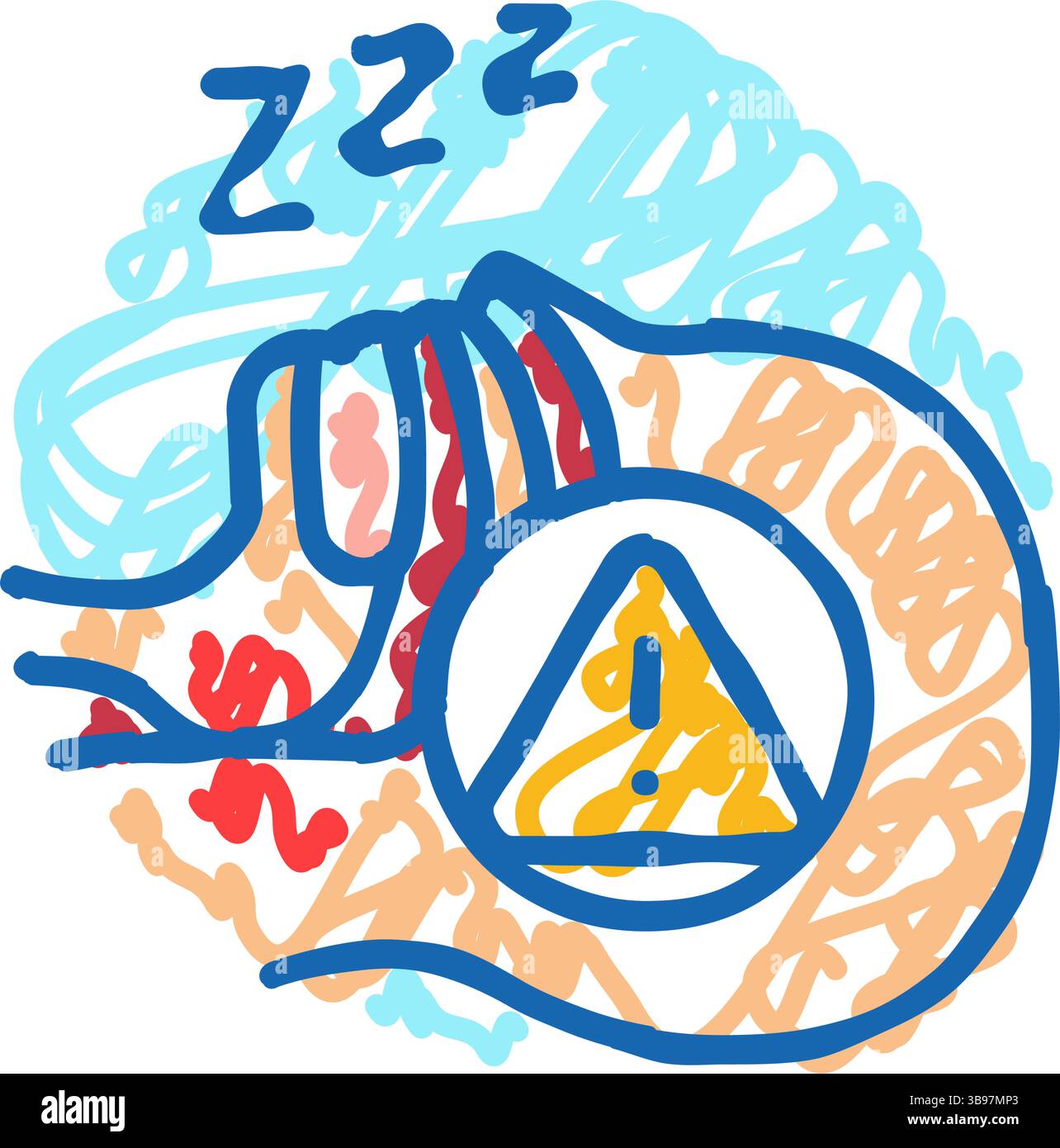 obstructive sleep apnea obesity overweight icon doodle illustration ...