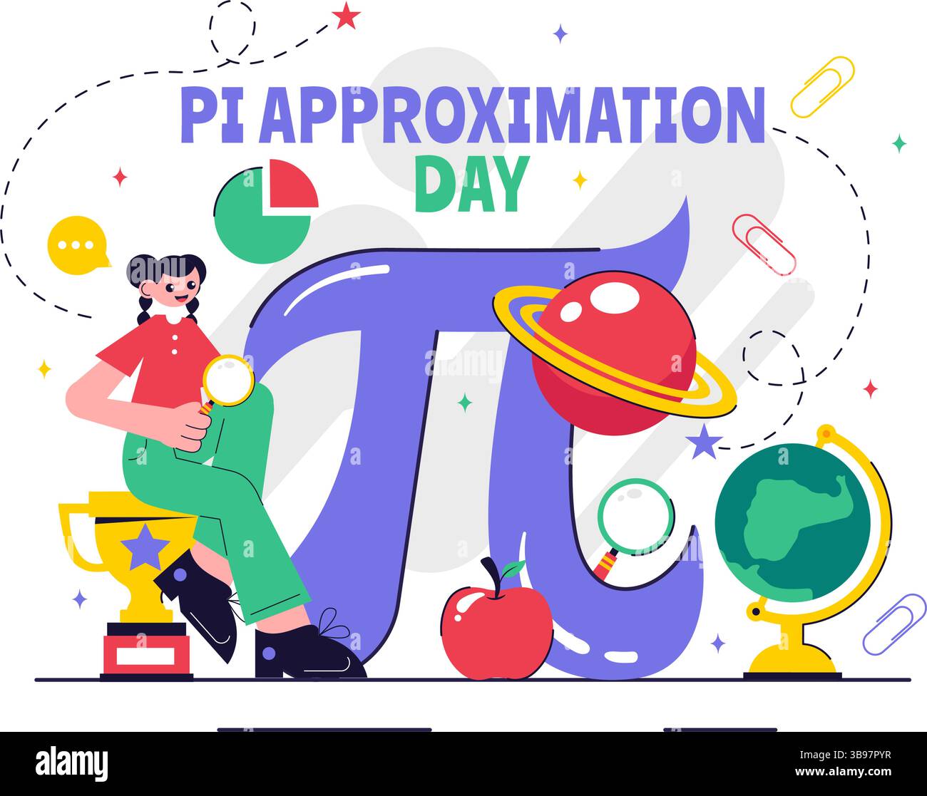 Pi Approximation Day Vector Illustration Celebrated On July 22