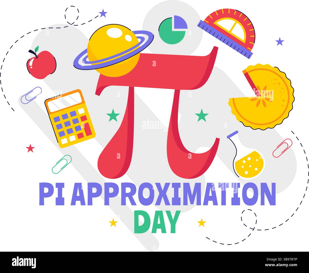 Pi Approximation Day Vector Illustration Celebrated On July 22