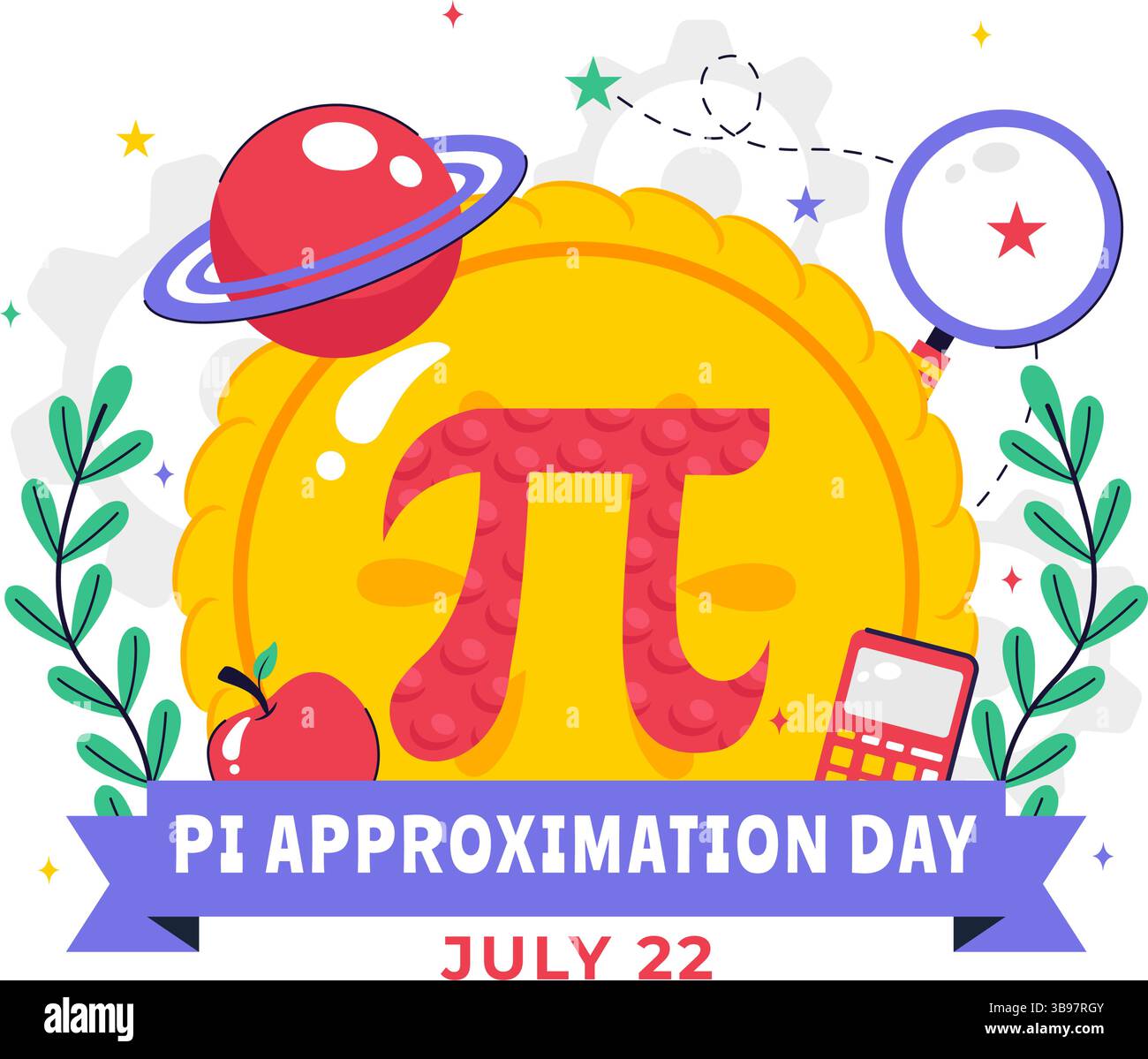 Pi Approximation Day Vector Illustration Celebrated on July 22 ...