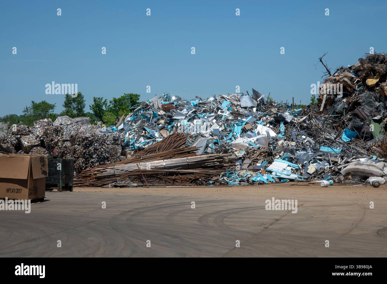 St. Paul, Minnesota. Pile of scrap metal in a junkyard waiting to be ...
