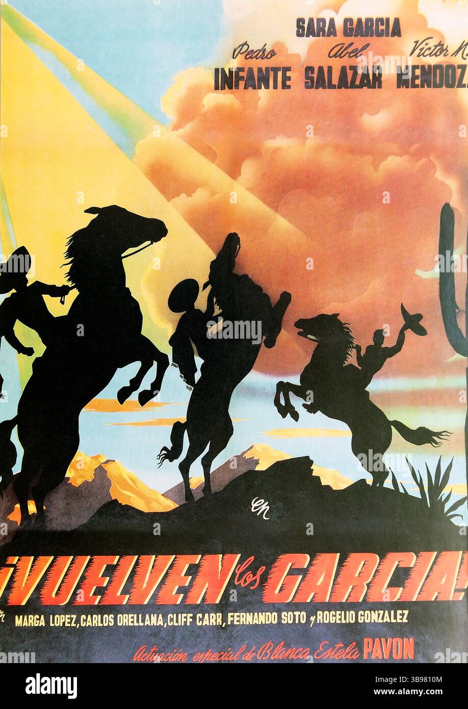 Partial image of vintage Mexican Cine Poster ¡Vuelven Los Garccia ...