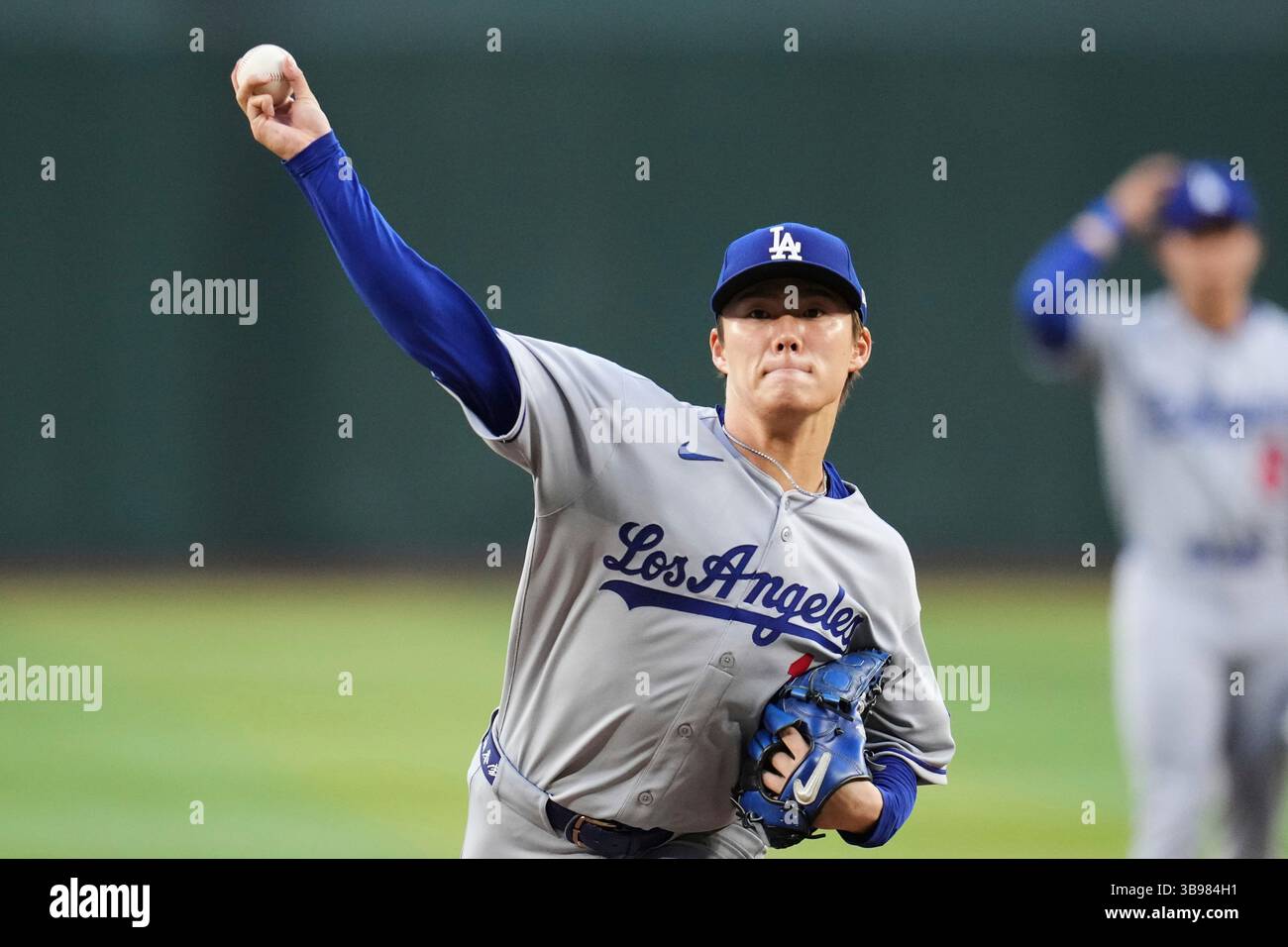 Los Angeles Dodgers starting pitcher Yoshinobu Yamamoto, of Japan ...