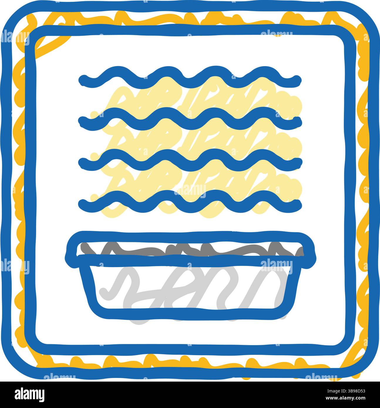 microwave safe label product caution icon doodle illustration Stock ...