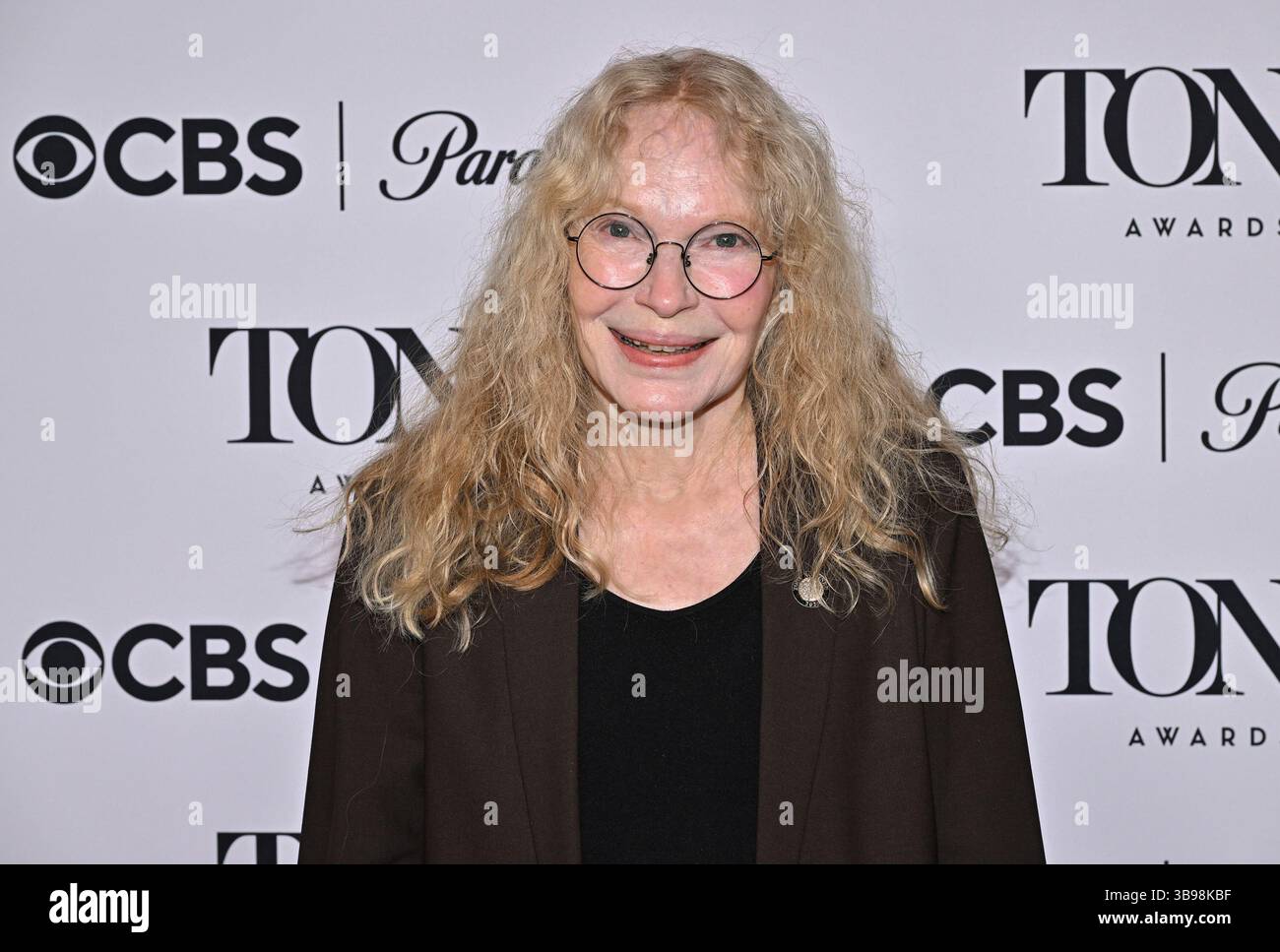 Mia Farrow attends the 78th Annual Tony Awards Meet the Nominees press ...